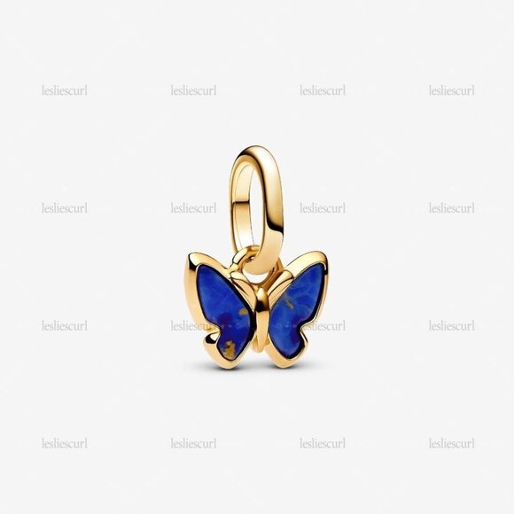 Pandora | Jewelry | Pandora Blue Butterfly Mini Dangle Charm | Poshmark